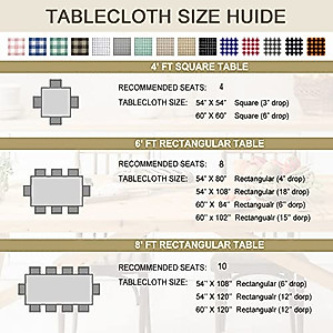 Hiasan Checkered Vinyl Tablecloth Rectangle - 54 x 80 Inch - 100% Waterproof & Stain Resistant Wipeable Plaid PVC Table Cover for Outdoor Picnic/Kitchen Dining/Farmhouse, Black and White