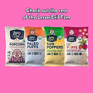 LesserEvil Himalayan Pink Salt Power Curls, Grain Free, Minimally Processed, Avocado Oil, Egg White Protein, 4 Oz, Pack of 3