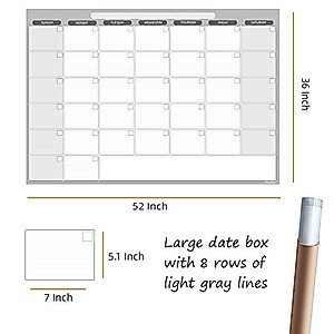 Dry Erase Wall Calendar - 52" x 36" X Large Undated Monthly Planner for Home, Office, School - Reusable Jumbo Laminated Task Organizer