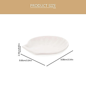 Hemoton 6Pcs Ceramic Sauce Dish Sea Shell Shaped Seasoning Dishes Sushi Dipping Bowl Appetizer Plates Ceramic Serving Individual Condiment for Home Kicthen 4inch