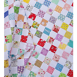 8" x 8" 50PCS Quilters Cotton Fabric Squares Bundles for Sewing Quilt Potholders DIY& Quilting Beginners