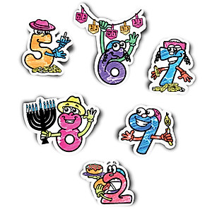 Izzy 'n' Dizzy Hanukkah Color-in Stickers Art Kit - Includes 8" x 6" board and 4 Crayons - Chanukah Arts and Crafts - Gifts and Games