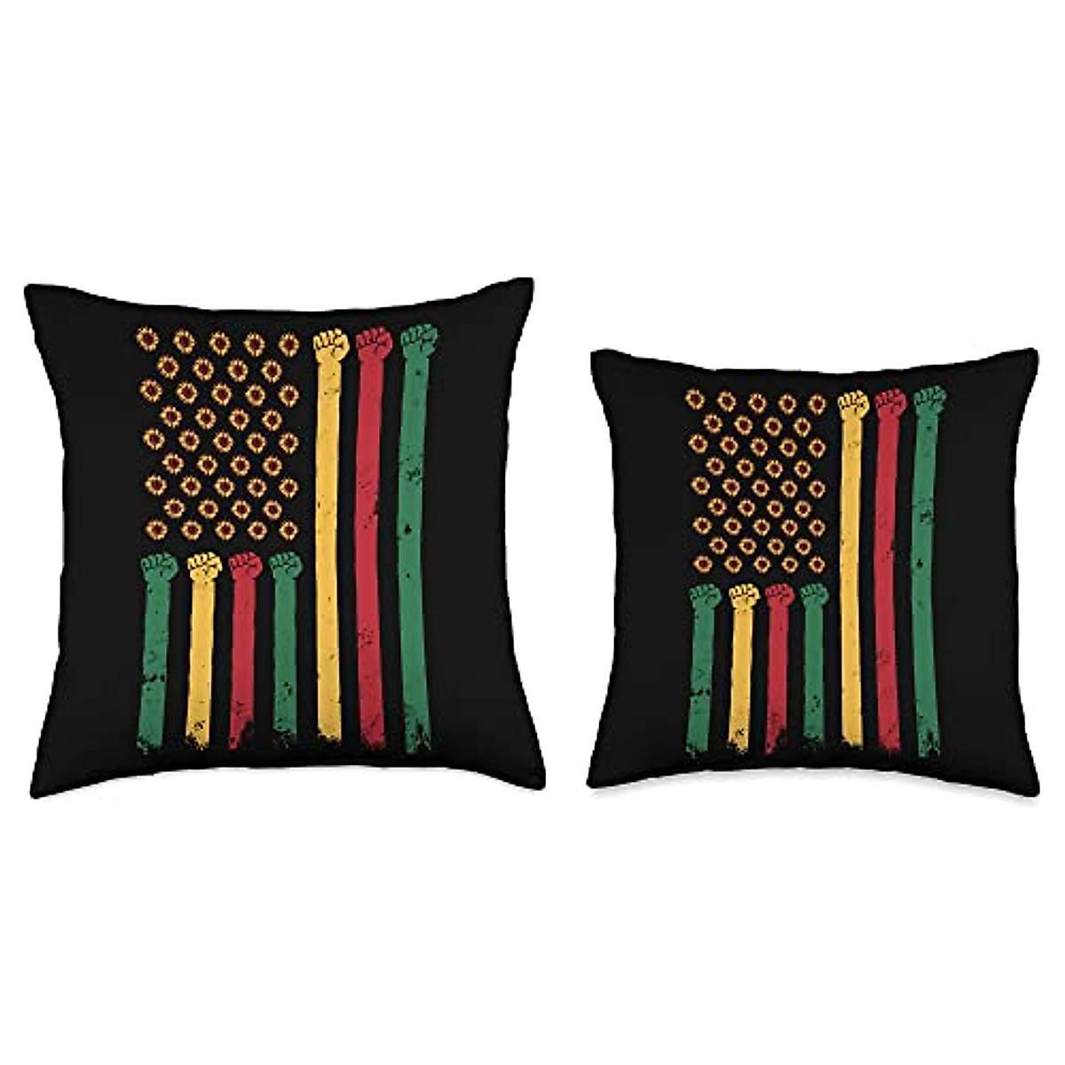 June 1865 Fisting Hands and Flowers June 19, 1865 US Flag Fisting Hands and Flowers Throw Pillow, 16x16, Multicolor