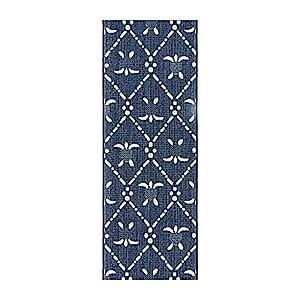 Gertmenian Reyn Spooner Kona Coast Fresco Hawaiian Tropical Rugs | Washable, Stain & UV Resistant Indoor Outdoor Area Rug | Teal Blue Ivory Cream, Royal Hanu Sea Turtle, 2x6 Runner, 46662