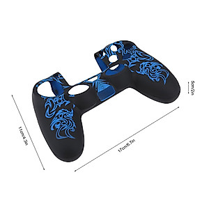 DJDK Case for ps4 Controller,Soft Silicone Case Skin Grip Shell Cover for Playstation 4 PS4 Controller(Black&Blue)