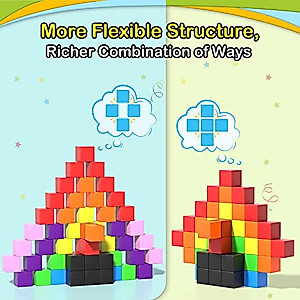 Veneibe 72pcs Magnetic Building Blocks for Toddlers, Large Magnet Construction Cube Toys for Kids, Preschool STEM Educational Sensory Montessori Square Toy for 3 4 5 6 Boys & Girls