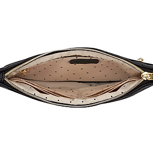 Itzy Ritzy Boss Pouch Wristlet, Crossbody Clutch & Belt Bag - Black Clutch Purse for Women - Includes Crossbody Strap & Wristlet Strap - Features 6 Card Slots & 2 Zippered Pockets (Jetsetter)