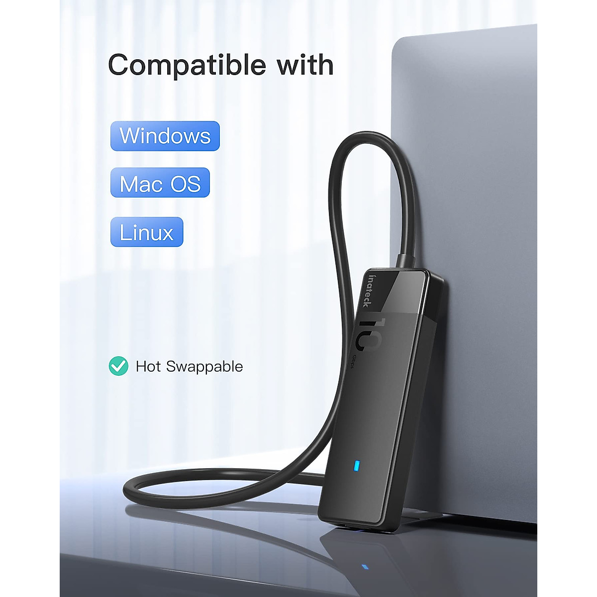 Inateck USB 3.2 Gen 2 USB A Hub 10Gbps Bundle Product,HB2025A and HB2025AL