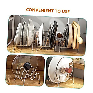 Alipis 3pcs Three Layer Pot Lid Rack Mug Organizer Tabletop Organizer Cutting Board Stand Chopping Board Pan Cover Organizer Plate Storage Pot and Lid Organizer Restaurant Pot Lid Holder