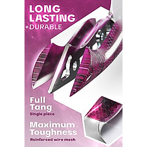 Dalstrong Chef Knife - 8 inch - Frost Fire Series - Frosted Amethyst Edition - HC 10CR15MOV Stainless Steel Kitchen Knife - Sand Blasted Frosted - Fuschia Honeycomb Handle - Sheath - NSF Certified