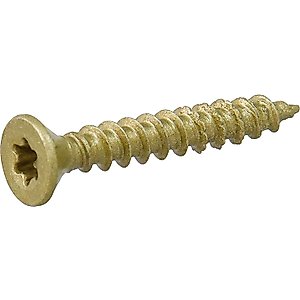 Power Pro Premium One Multi-Material Flat Head Screws, Epoxy Coated Steel, Fasten in Wood, Metal, Concrete, Drywall and Plastic, Bronze, 6 x 1 inch, Box of 40 Screws