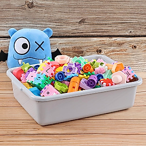 Anbers 5 Packs Plastic Dish Tubs, Commercial Bus Tub Tote Box, Grey, 8 L