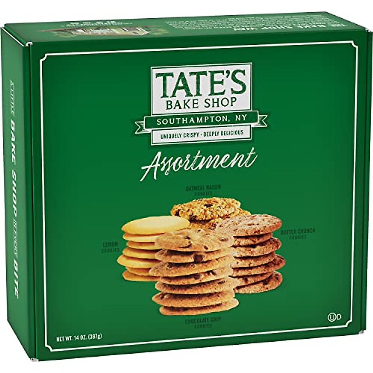 Tate's Bake Shop Cookies Gift Box, Chocolate Chip, Oatmeal Raisin, Butter Crunch and Lemon Cookies, 14 oz