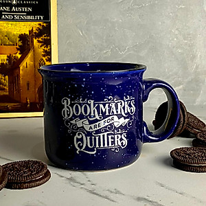 Bad Bananas Librarian Gifts Mug Bookmarks Are For Quitters 15 oz Coffee/Tea Mug Gift for Book Lovers Women