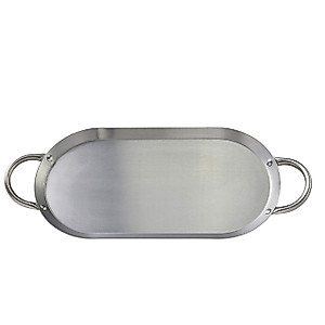 Imusa - L300-40512 IMUSA USA 17" Stainless Steel Oval Comal, Silver