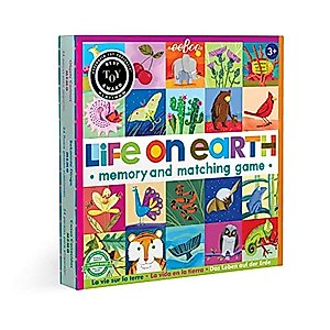 eeBoo: Life on Earth, Memory & Matching Game, Developmental and Educational, 24 Pairs to Match, Single or Multiplayer Function, for Ages 3 and up
