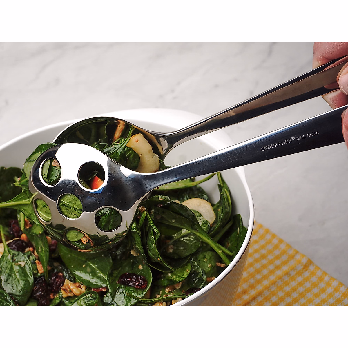 RSVP International Endurance Endurance Kitchen Collection Salad Serving Set, Dishwasher Safe, Set of 2, Stainless Steel