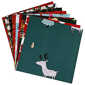Inch) Christmas Cotton Fabric Squares Quilting Fabric Patchwork Precut Fabric Scraps for DIY Sewing Quilting for Xmas Sewing Scrapbooking Quilting Crafting(9.8 x 9.8 9Pcs