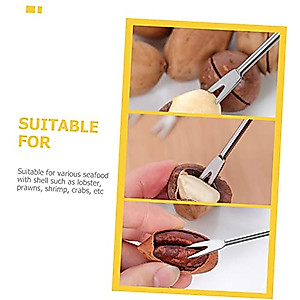 Housoutil 24pcs Multi-function Needle Tool Metal Forks Multipurpose Tool Seafood Needle Shellers Forks Pistachio Opener Seafood Accessory Crab Peeling Tools Seafood Fork Silver Crab