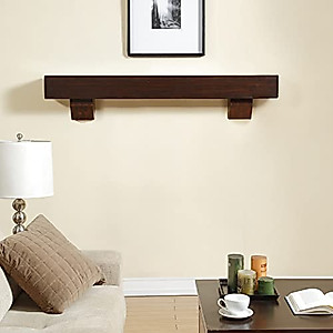 Duluth Forge 60-Inch Fireplace Shelf Mantel with Corbels - Chocolate Finish