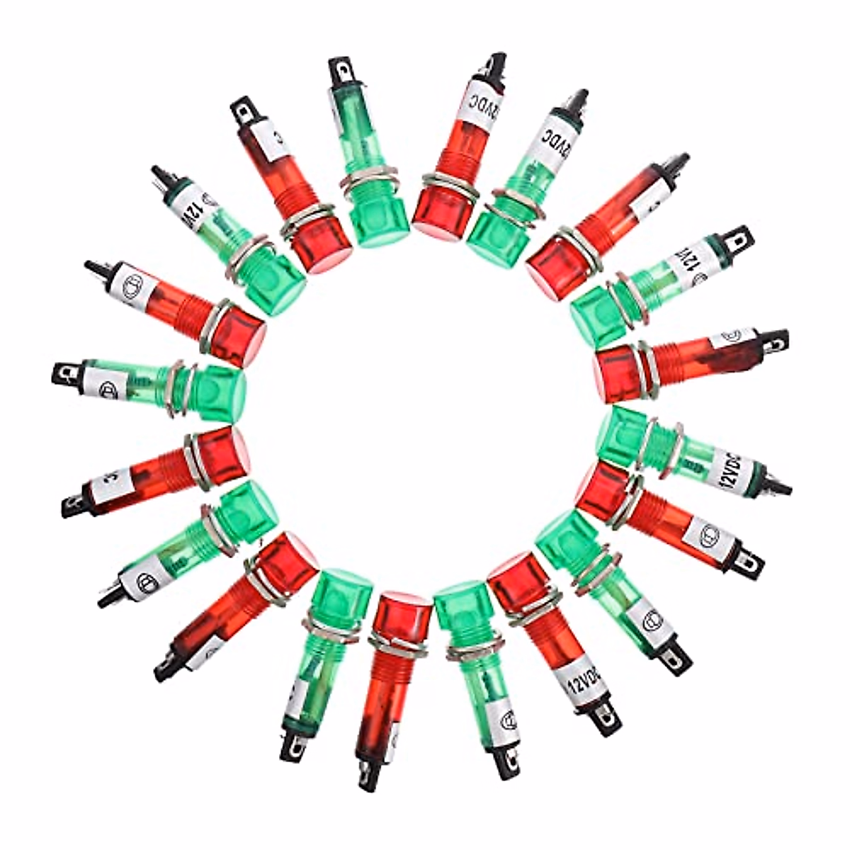 TEHAUX 20 Pcs Signal Light LED Panel Mini Light Truck Indicator Light Green Indicator Light Panel Mount Signal Flash Signal Light Power Signal Lamp Dc12v Car Warning Light Plastic