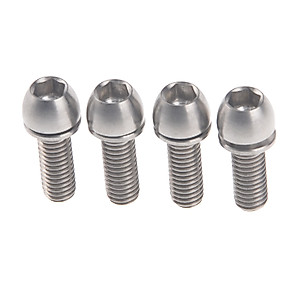 Wanyifa Titanium Gr5 M6x18mm Ball Allen Head Bolt with Washer for Bicycle Disc Brake Caliper Pack of 4