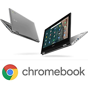 acer Chromebook Spin 311, 11 11.6" 2-in-1 HD Touchscreen Convertible Laptop Computer for Online Class, Intel Celeron N4000 Processor, 4GB RAM, 64GB eMMC Storage, Wi-Fi, Bluetooth, Webcam, Chrome OS