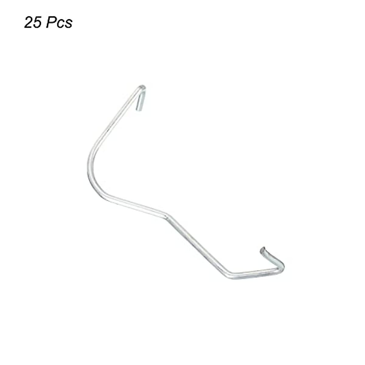 PATIKIL 3x1.1 Cage Door Hook, 25Pcs Stainless Steel Durable Singe Wire Water Pipe Latch Hook for Locking and Fixing Rabbit Pig Poultry Cage, Silver