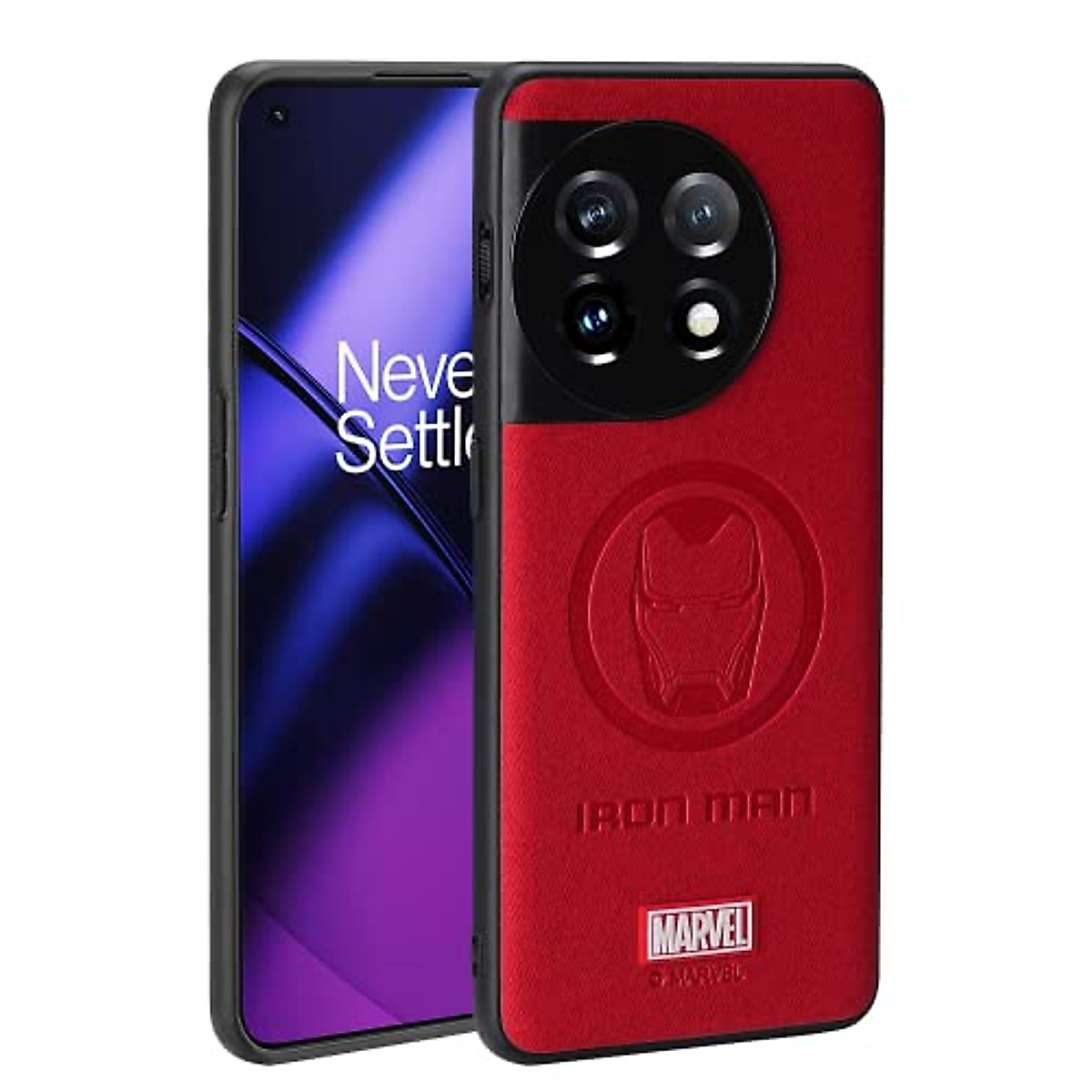 TinPlanet Superhero Slim Thin Case for OnePlus 11 (2023) - Iron, Red