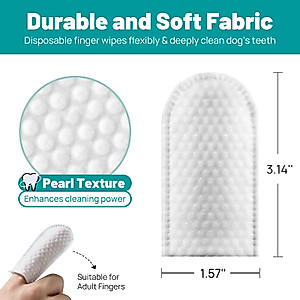 SmileDenX Dog Dental Care Wipes - Cat & Dog Teeth Cleaning Finger Wipes - Dog Tooth Brushing Kit Dental Wipes - Reduces Plaque & Freshens Breath (50 Pcs)