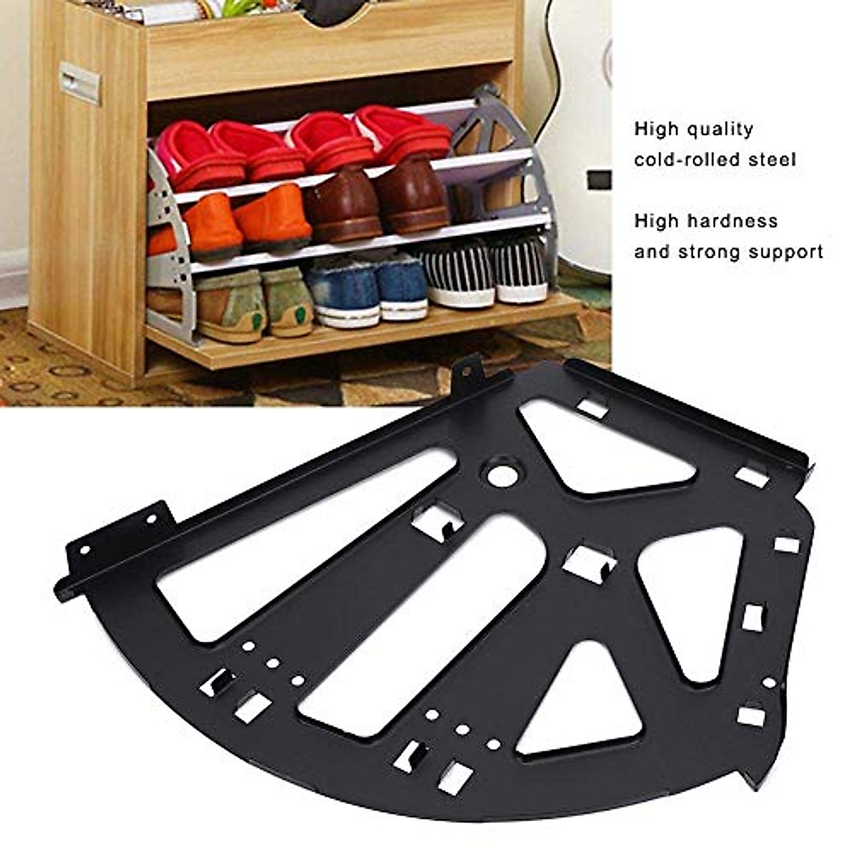 3 Layers Shoe Cabinet Flip Frame Shoe Rack Hinges Flip Drawer Hinge Black Shoe Cabinet Dump Rack with Mounting Accessories