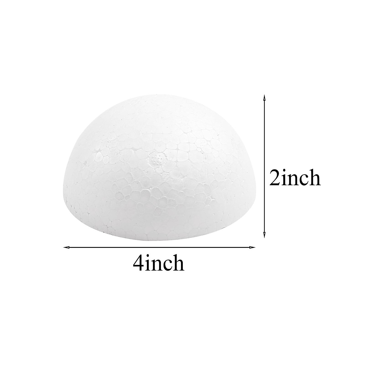 Crafjie 8PCS 4 Inchs Half Foam Balls White Half Round Polystyrene Foam Balls Craft Supplies Hemispherical Christmas Craft Ballfor DIY Home Craft Project and Art Decoration