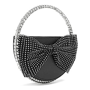 Evening Clutch Bag for Women Rhinestone Diamond Frame Wedding Party Circular Clutch Purse Handbag