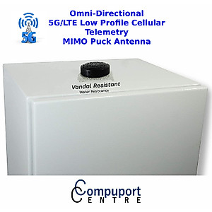CompuPort MIMO 5G LTE Puck Antenna Freq: 2X 698-960/1710-3800MHz with Dual-Diversity 3' SMA Male Cables, Compatible with Sierra Airlink, Teltonika, Microhard, Digi, Cradlepoint or Any SMA LTE modems.