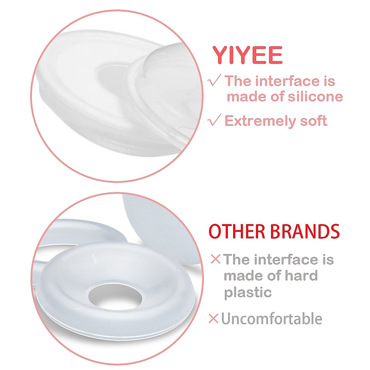 YIYEE Breast Shells Milk Saver for Breastfeeding, 2 Pack BPA Free Breast Shield Nursing Cups Protect Sore Nipples Breast Milk Collection Shells