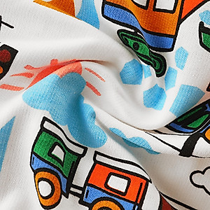 Bumeex Kids Toddler Boy Sweatshirt Hoodie Clothes Fall Winter Crewneck Long Sleeve Shirt Top Sweater Clothing Outfit White Train Boden 5t