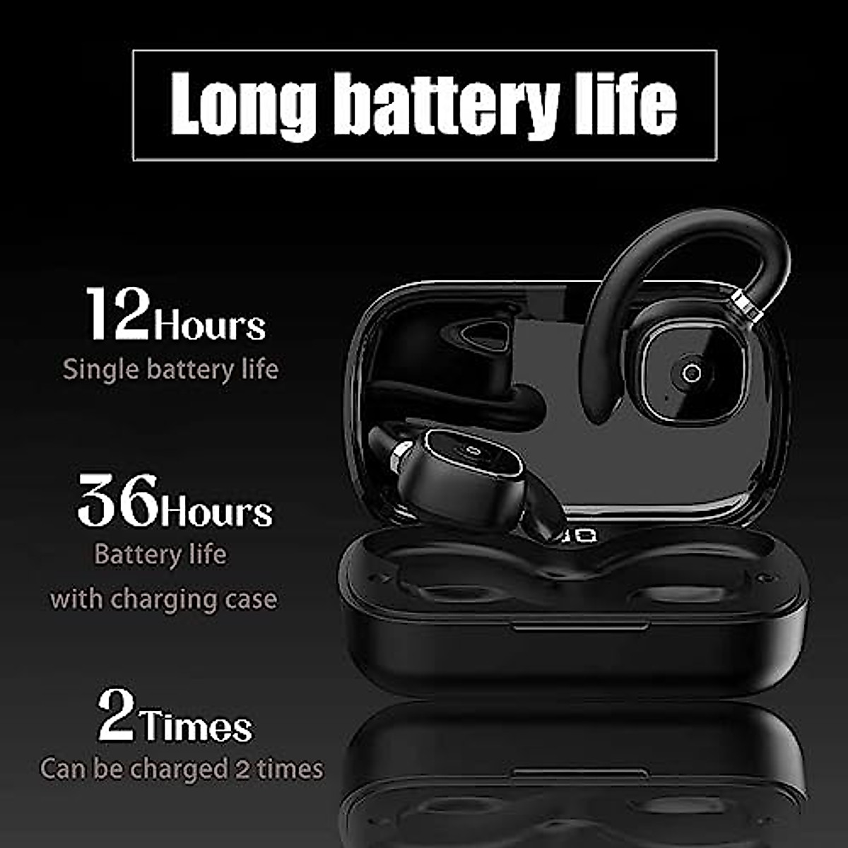 ESSONIO Open Ear Headphones air Conduction Headphones Bluetooth Workout Headphones Open Ear Earbuds Noise Cancelling Headphones for Sports Running