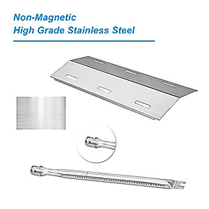 Derurizy Repair Kit Replacement for Ducane 3 Burner 3100, 3200, 3400, 30400040, DUCHD1, 30500048, 30500602, DUCHP1 Gas Grill Stainless Steel Grill Burner Tube, Heat Plate Tent Shield, 17"