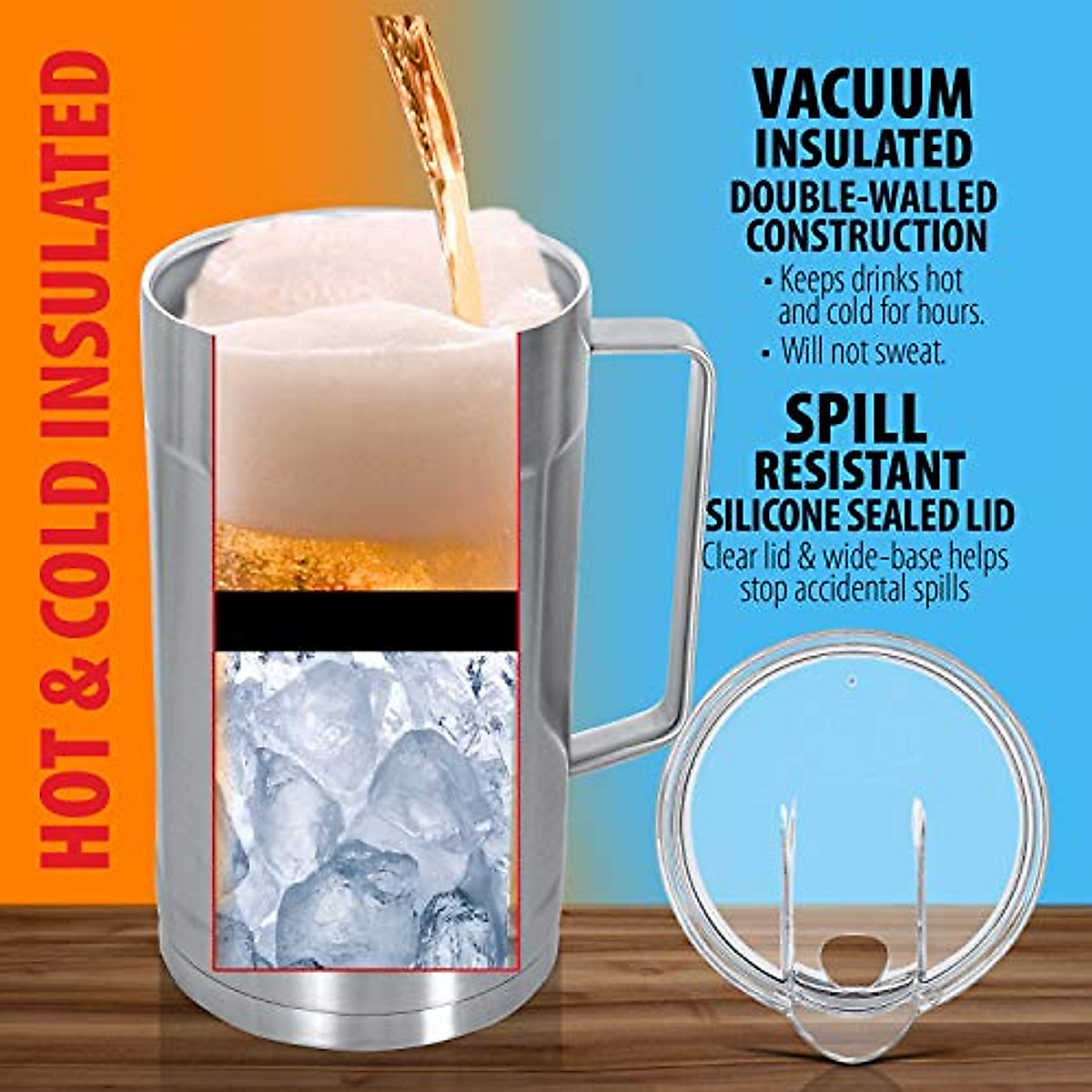 XPAC 84-Ounce Sweat-Free Beverage/Water Pitcher with Lid, Stainless Steel, Vacuum Insulated, Keeps Drinks Cold For Hours
