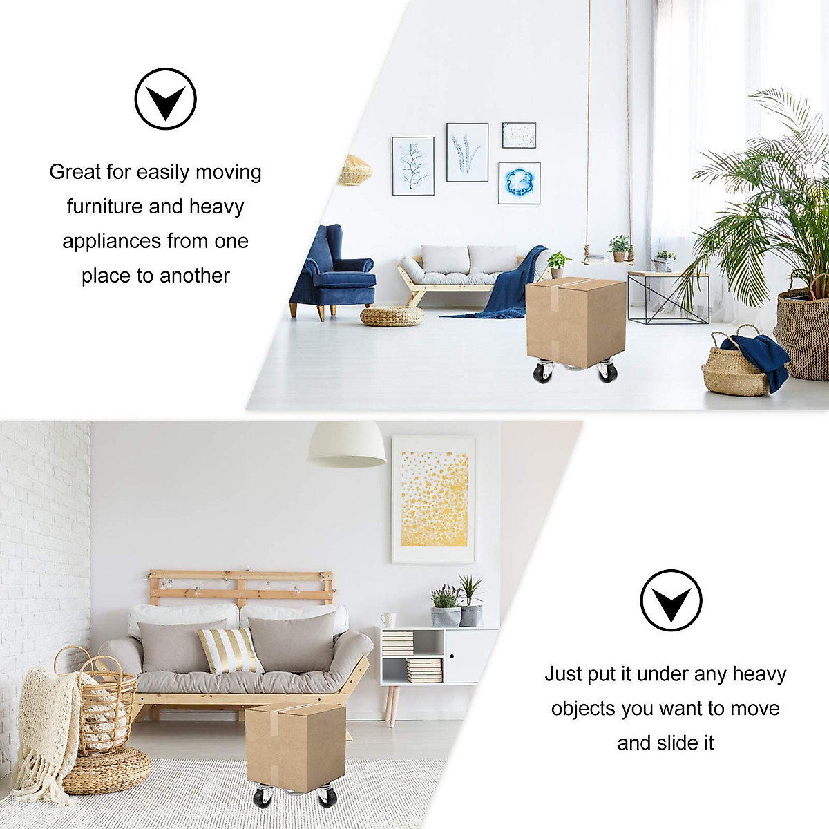 DOITOOL 3pcs 3 Mover push cart dolly appliance cart wheel moving dolly furniture dolly furniture moving dolly rotary tool trolly dolly cart roller carbon steel to rotate home appliances