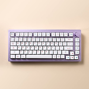 Akko Custom Keycaps Set for Mac Mechanical Keyboards, Red Fuji Themed Japanese Keycap, JDA Profile Dye-Sub PBT Key Caps with Keycap Puller for 60% 65% 75% 80% TKL Full-Sized Gaming Keyboards