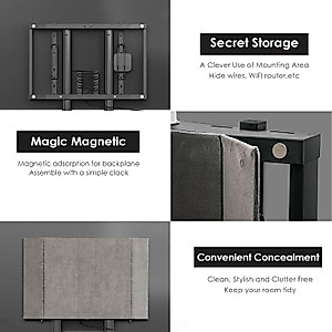 FITUEYES Design Modern TV Stand for 65 70 75 88 inch TV, Floor TV Stand with Cable Management, Easel TV Stand for LCD/LED Flat Curved Screens Wood Iron TV Furniture, Picasso Series