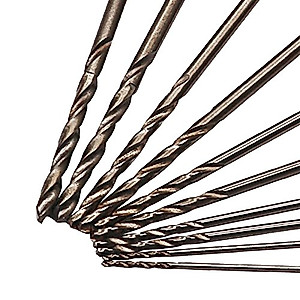 SPKLINE 10 Pcs High Speed Steel Cobalt Drill Bit Set 2 Pcs of Each 1mm(3/64"), 1.5mm(1/16") 2mm(5/64") 2.5mm(3/32") 3mm(1/8") Jobber Length Twist M35 Metal Drill Bit For Stainless Steel And Hard Metal