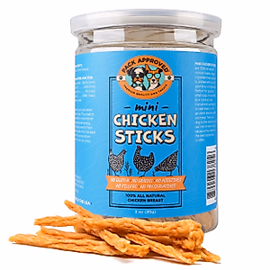 Pack Approved Mini Chicken Sticks for Dogs - Dehydrated Chicken Dog Treats & Single Ingredient Dog Treat - High Protein, Low Fat Dog Treats - Chicken Treats for Dogs - Crunchy Dog Chew Sticks - 3oz
