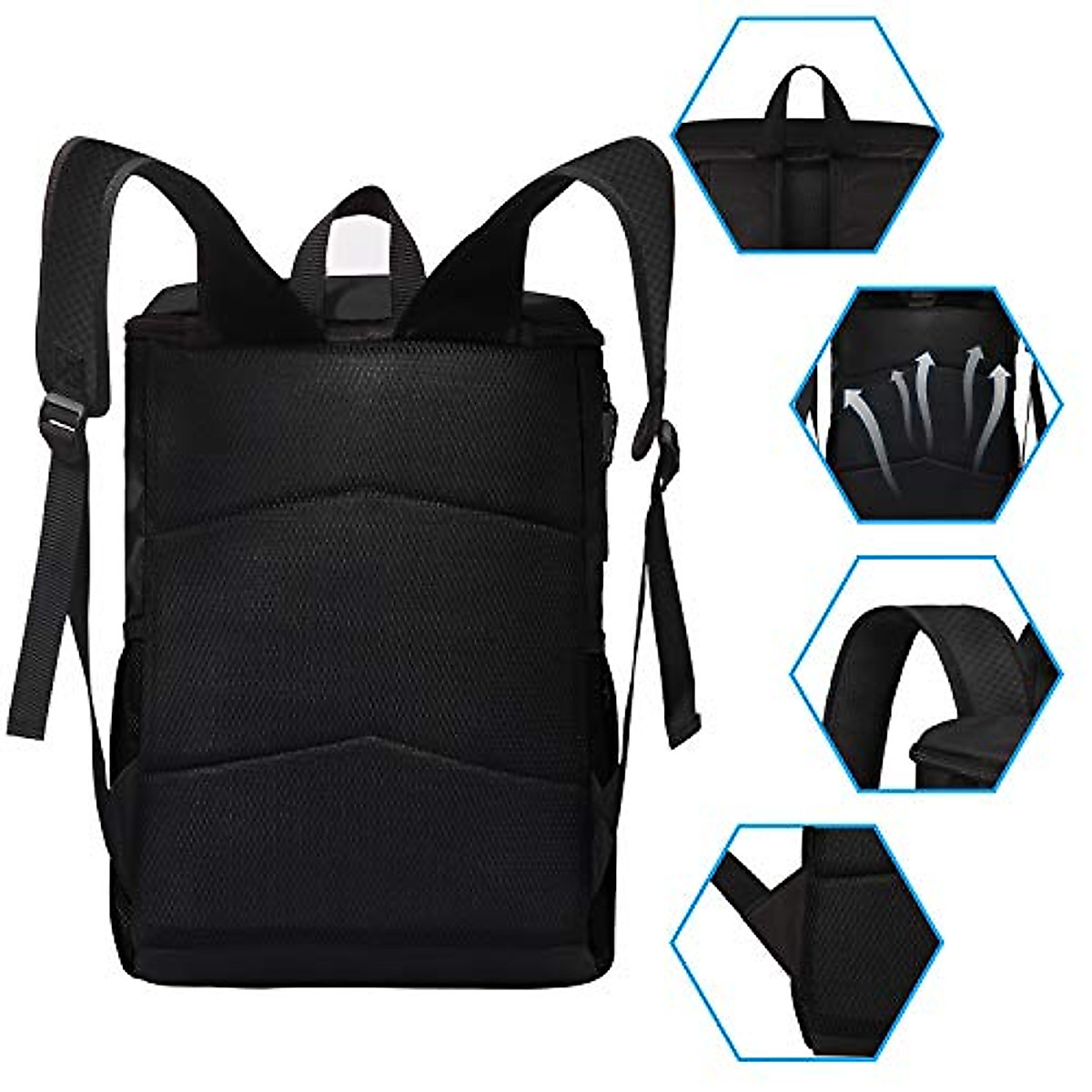 SEEHONOR Insulated Cooler Backpack 45 Cans Leakproof Soft Cooler Bag Lightweight Backpack Cooler for Lunch Picnic Fishing Hiking Camping Park Beach