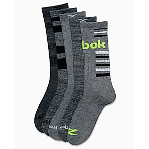 Reebok Men's Crew Socks - 5 Pack Comfort Cushion Performance Crew Socks for Men - Classic Men's Sports Socks (Size: 6-12.5), Size 6-12.5, Grey Assorted
