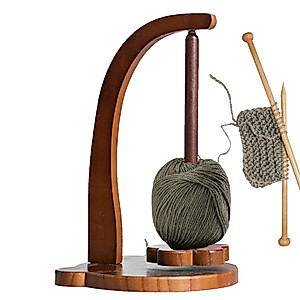 Wood Yarn Holder for Knitting and Crocheting | Magnetic Yarn Ball Holder with Anti-Slip Pads,Yarn Holder Spinner for Crafts,Wooden Yarn Spinner for Crochet Well, Gifts for Knitting Lovers
