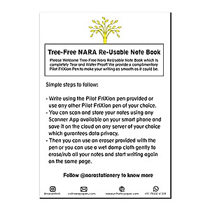 Nara Smart ReUsable Notebook | Tree-free Notebook with 1 Pilot Frixion pen and 1 Microfiber cloth included (A5, Coral Pink)