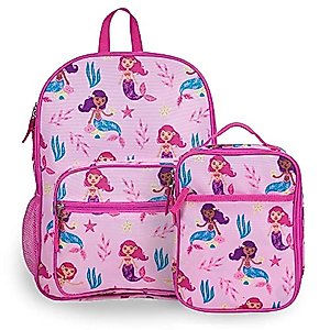 Wildkin Day2Day Kids Backpack Bundle with Lunch Box Bag (Groovy Mermaids)