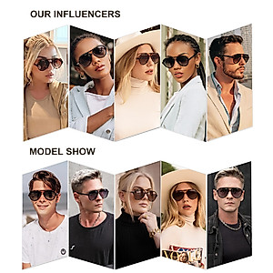 SOJOS Classic Polarized Aviator Sunglasses Womens Mens Retro Double Bridge Aviators SJ2201, Brown Tortoise/Brown